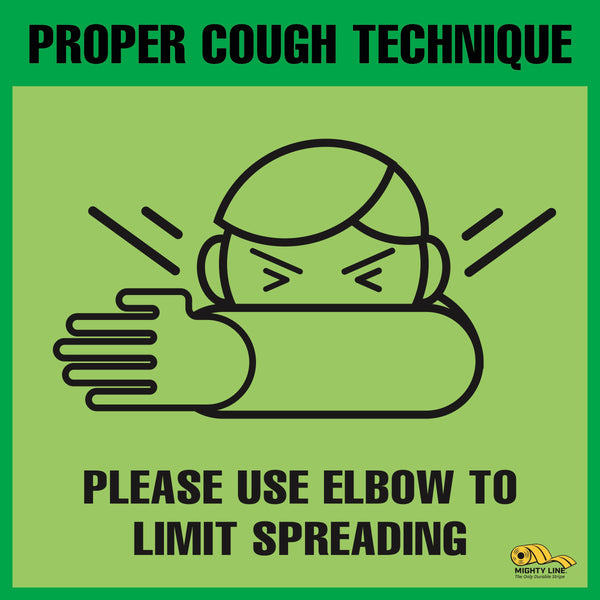 Virus Prevention - Proper Cough Technique Floor Sign
