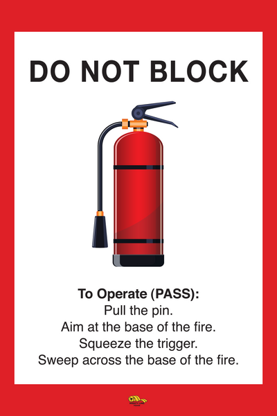 Mighty Line Do Not Block Fire Extinguisher Sign - 1 Sign - Floor Marki